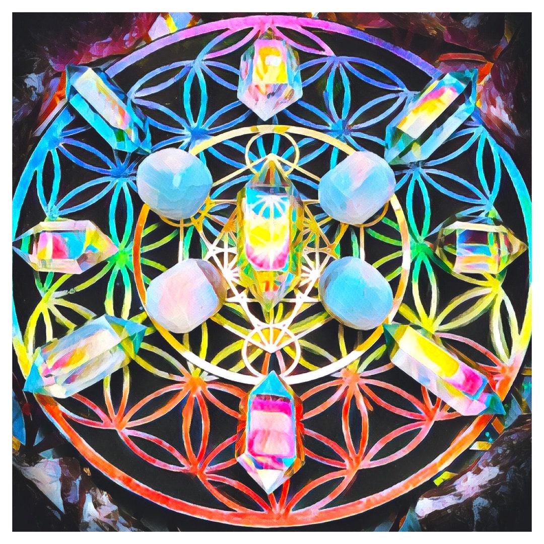 Sacred Geometry Crystal Art Print Poster - Etsy