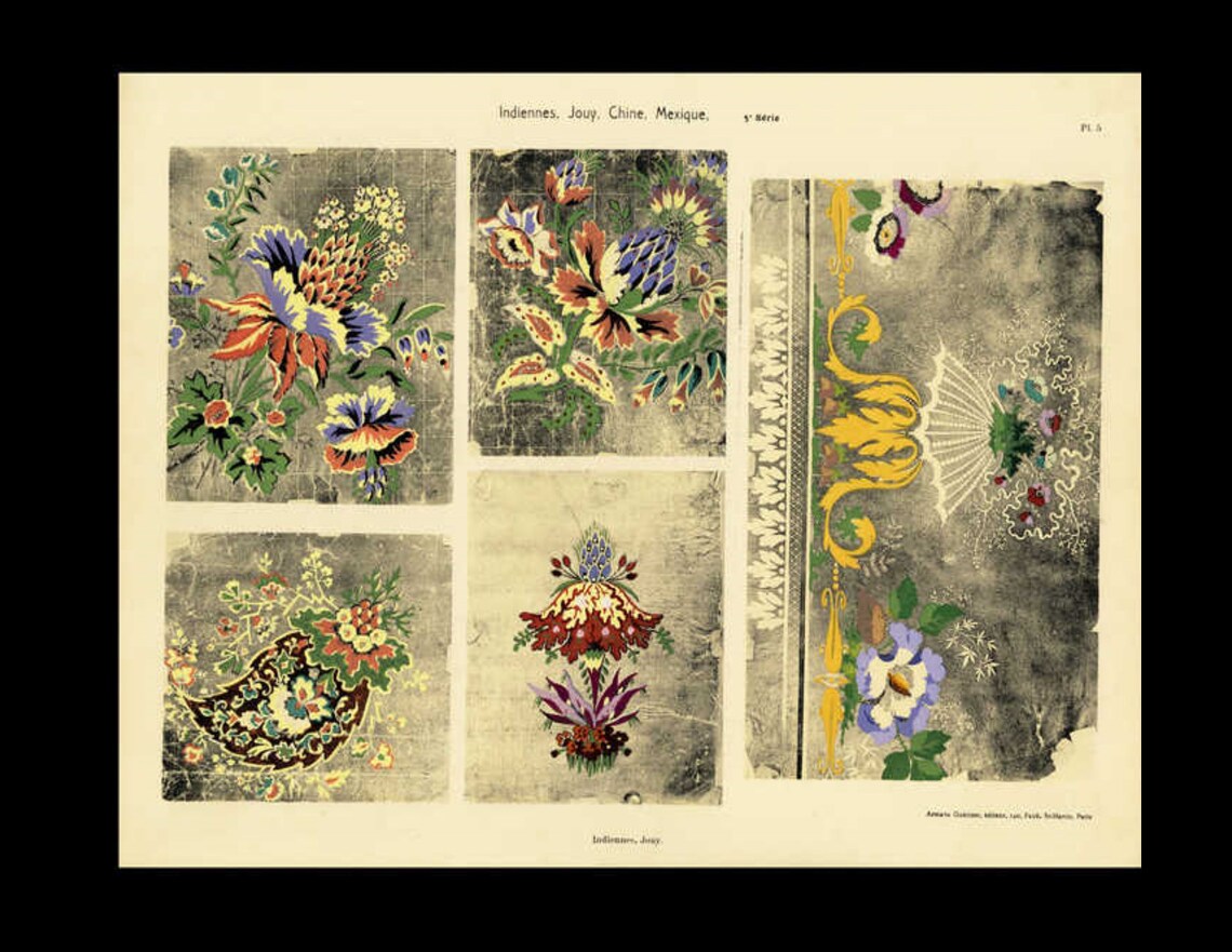 Original Rare Antique Lithograph Decorative Art Print - Etsy