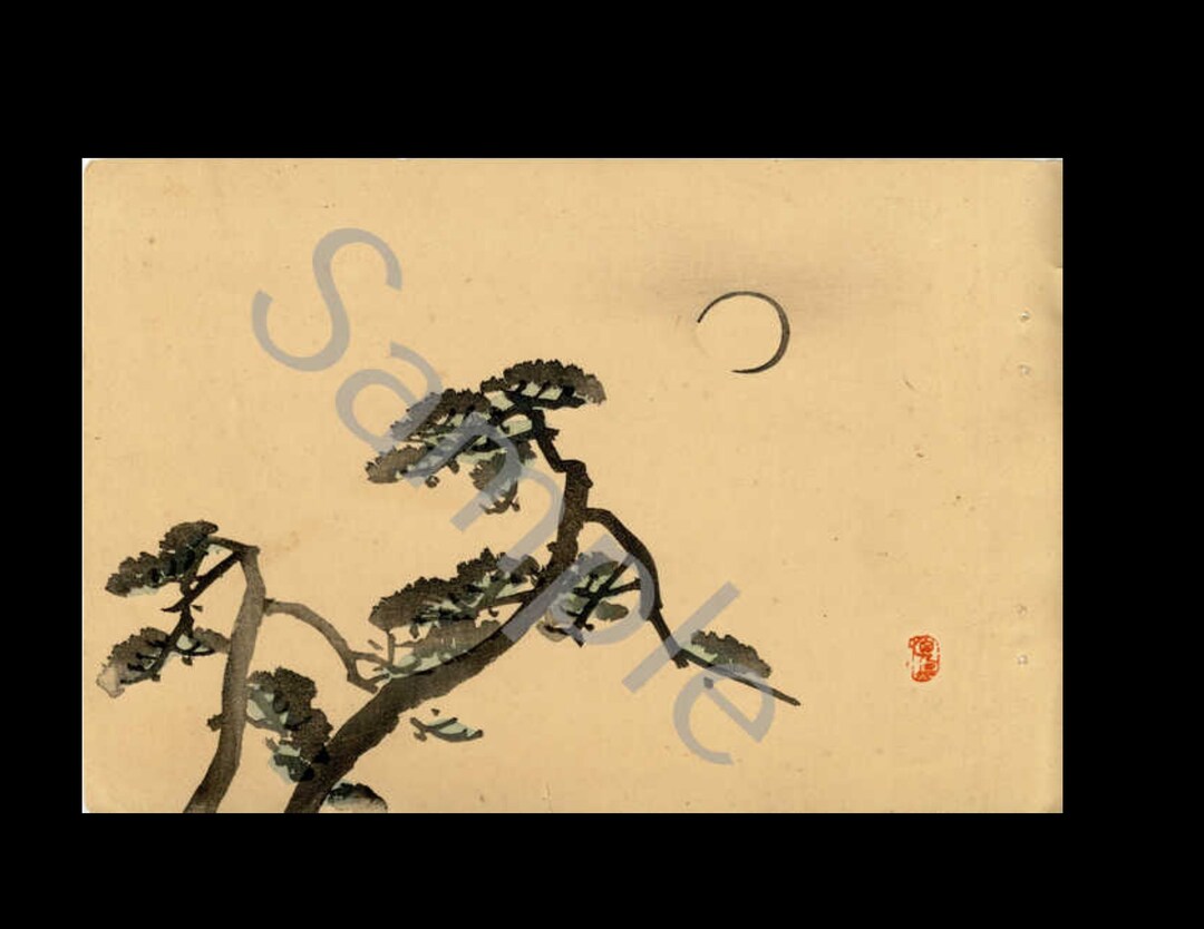 Antique Rare Japanese Woodblock Tree Branch - Etsy