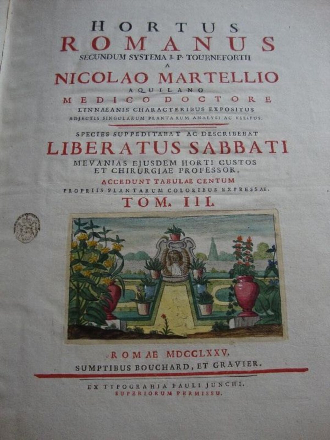 Bonelli Hortus Romanus Complete Vol V-100 Large Folio Hand - Etsy