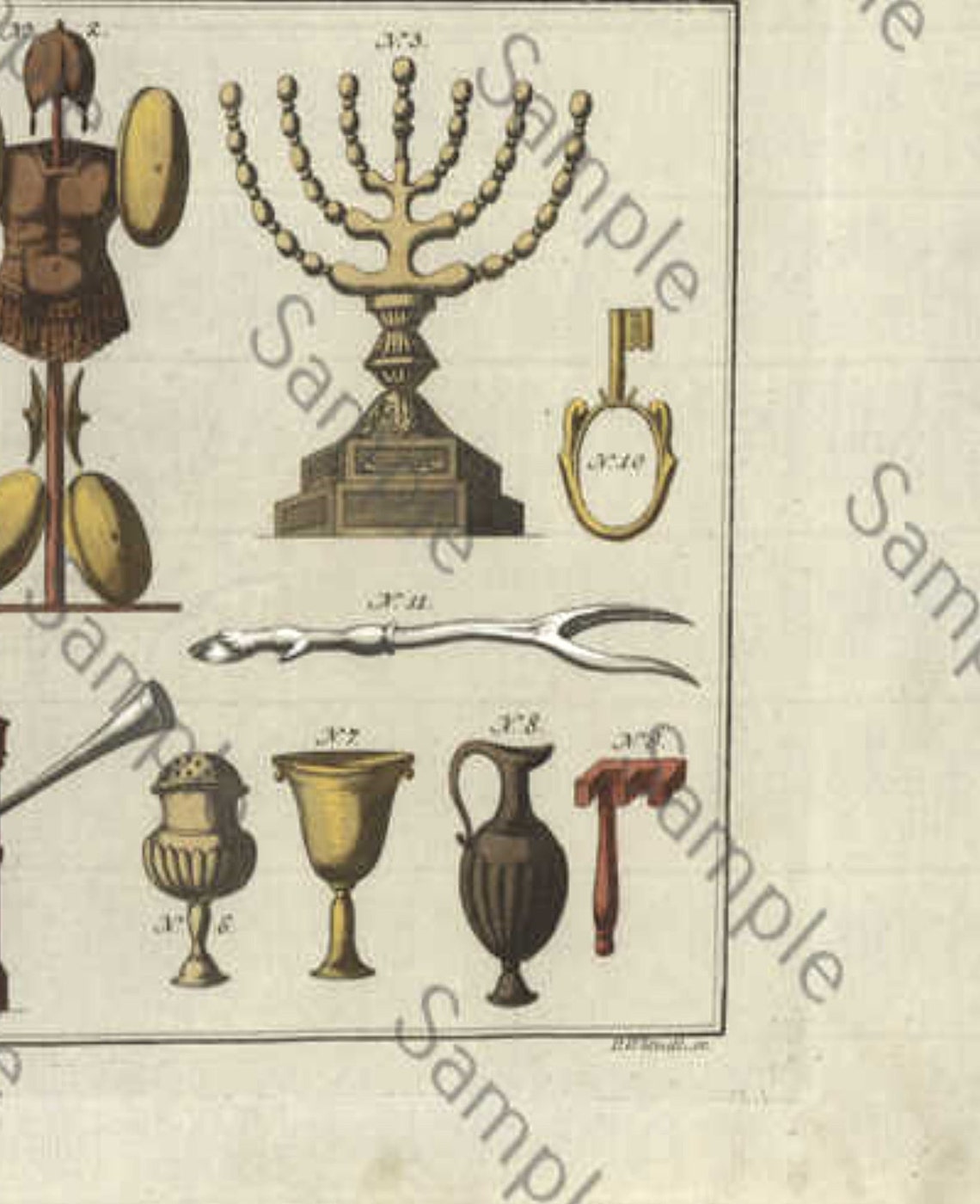 18th Century Antique Original Architecture Hand Colored Engraving Circa ...