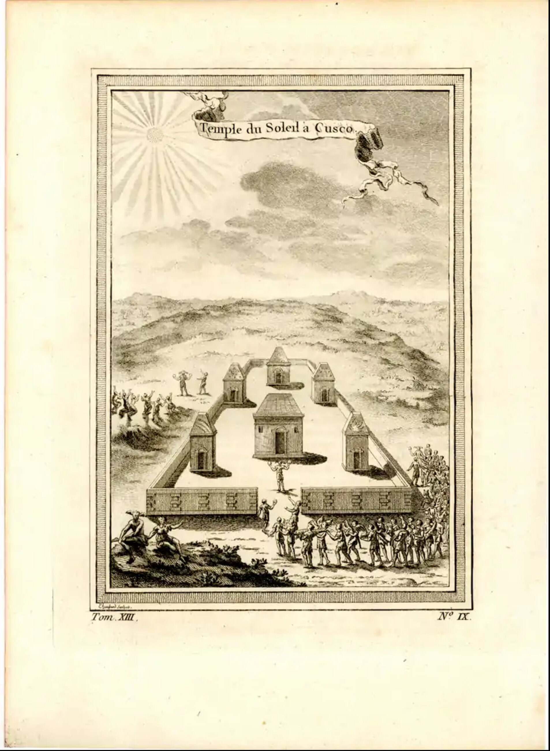 17th Century Copper Plate Large Octavo MANESSON-MALLET 1630-1706 Temple ...