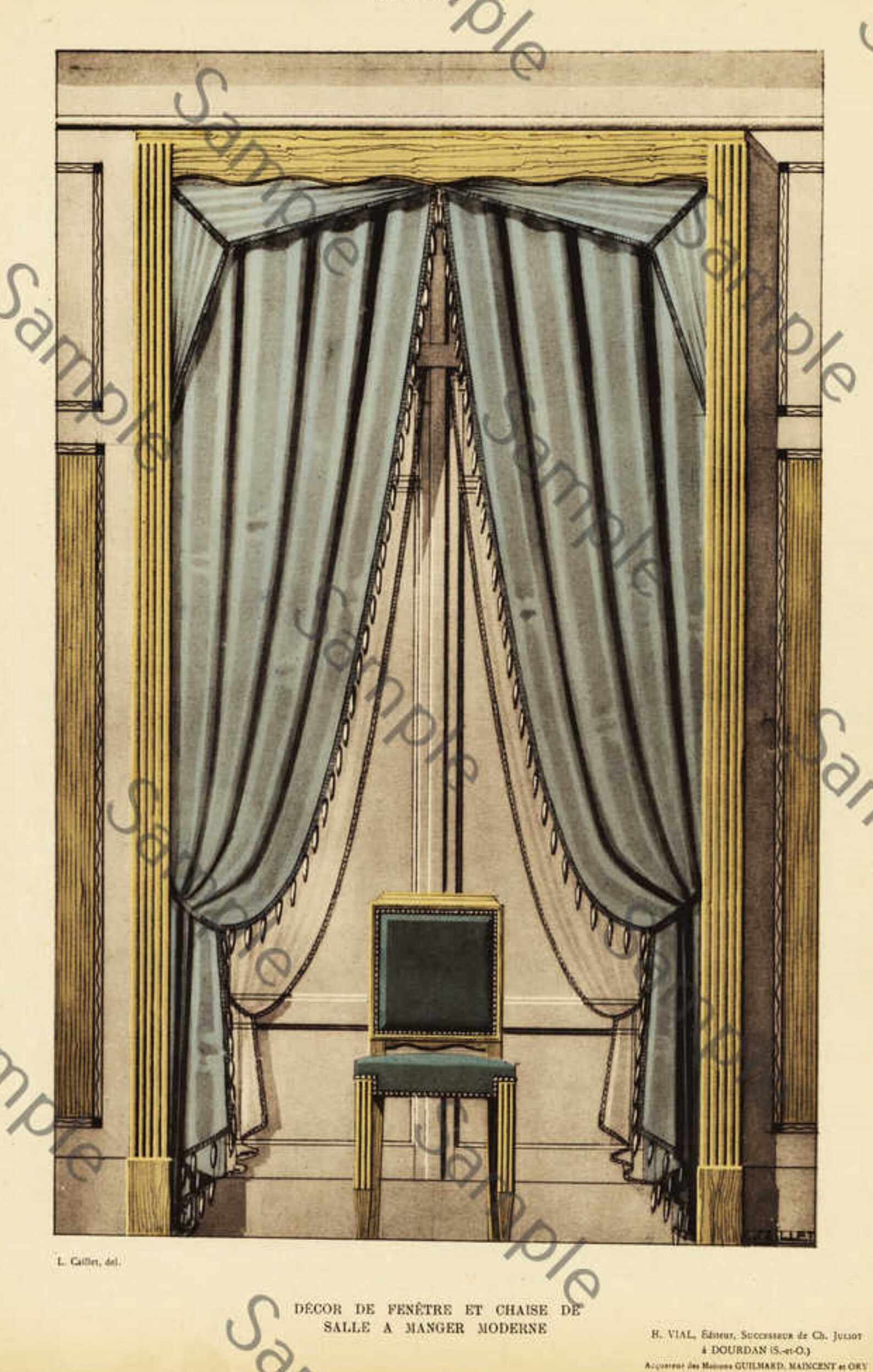 RARE Chromolithograph After Original Drawing by Foussier, Printed by ...