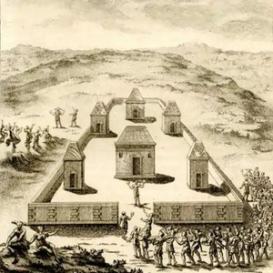 17th Century Copper Plate Large Octavo MANESSON-MALLET 1630-1706 Temple ...