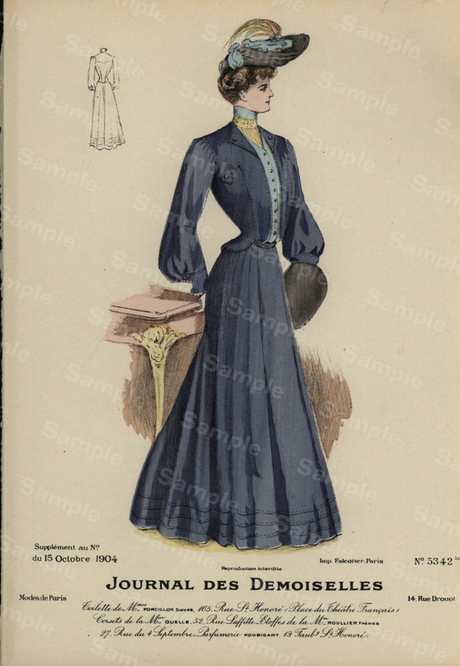 Gorgeous Antique Women Costume Color Lithograph From JOURNAL - Etsy