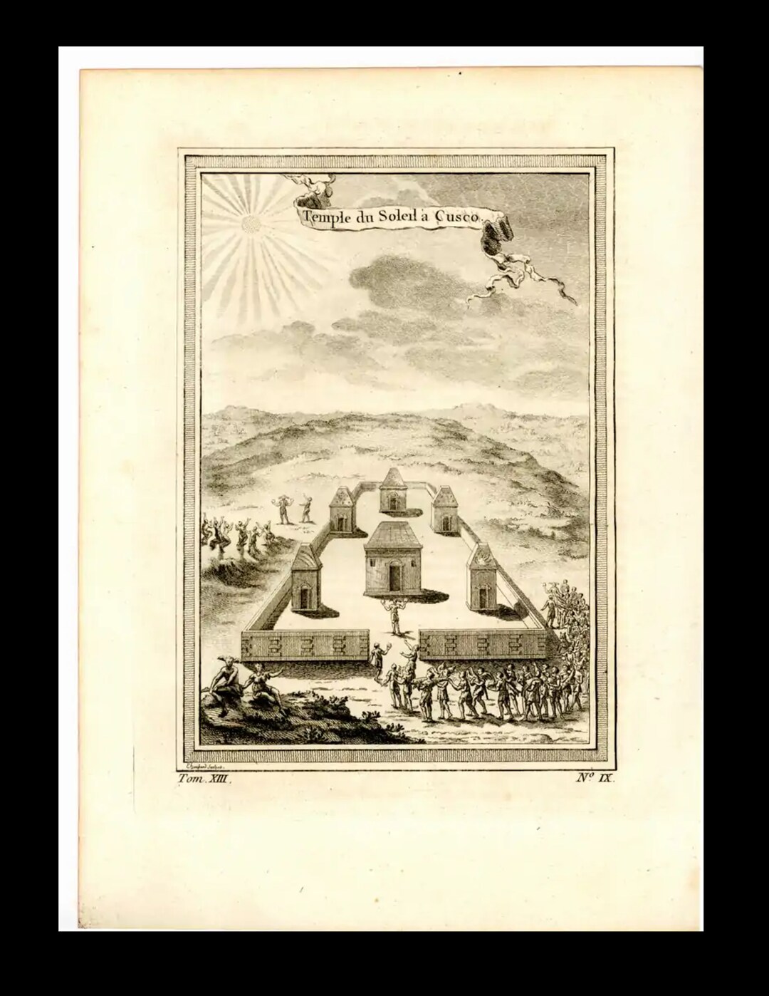 17th Century Copper Plate Large Octavo MANESSON-MALLET 1630-1706 Temple ...