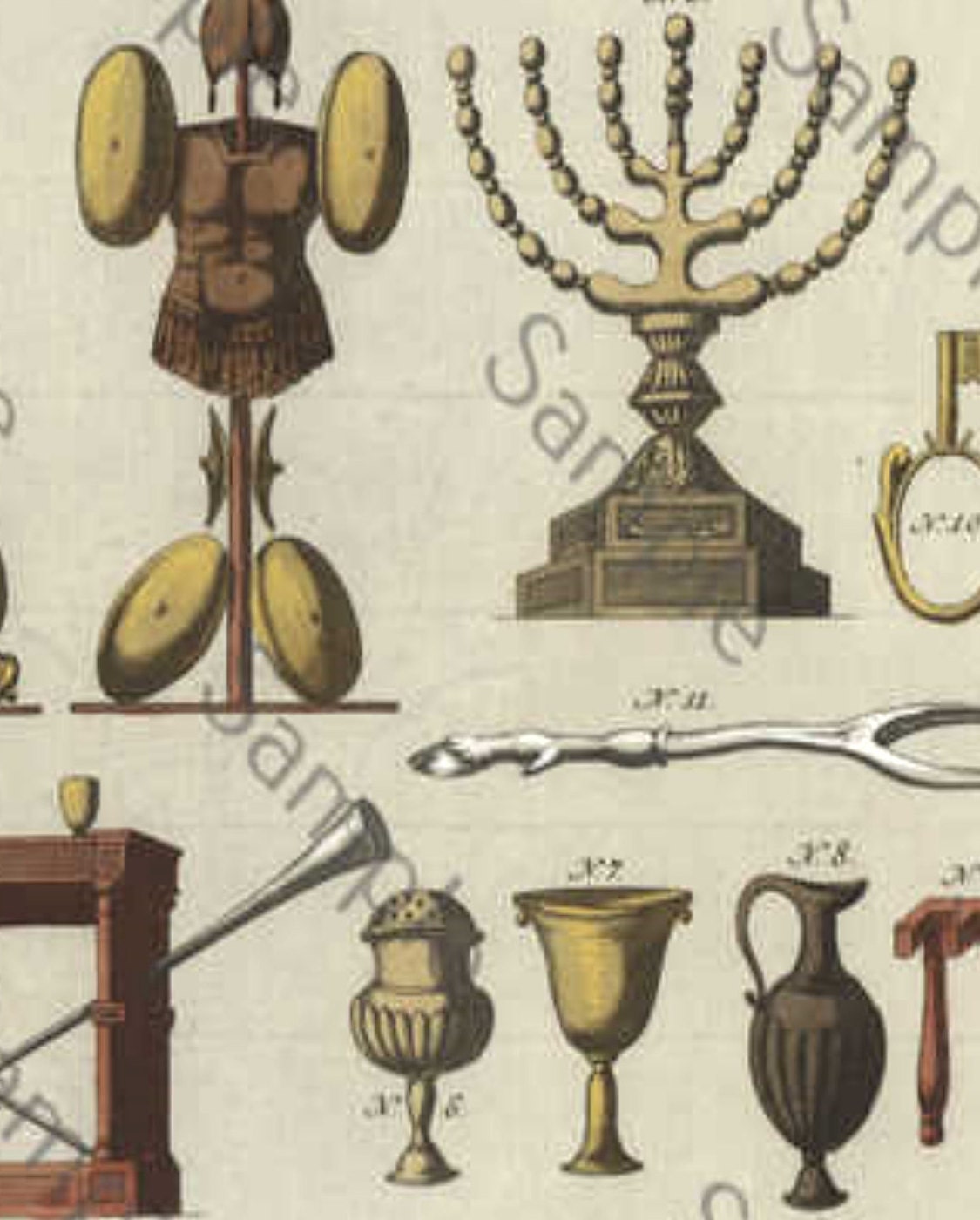 18th Century Antique Original Architecture Hand Colored Engraving Circa ...