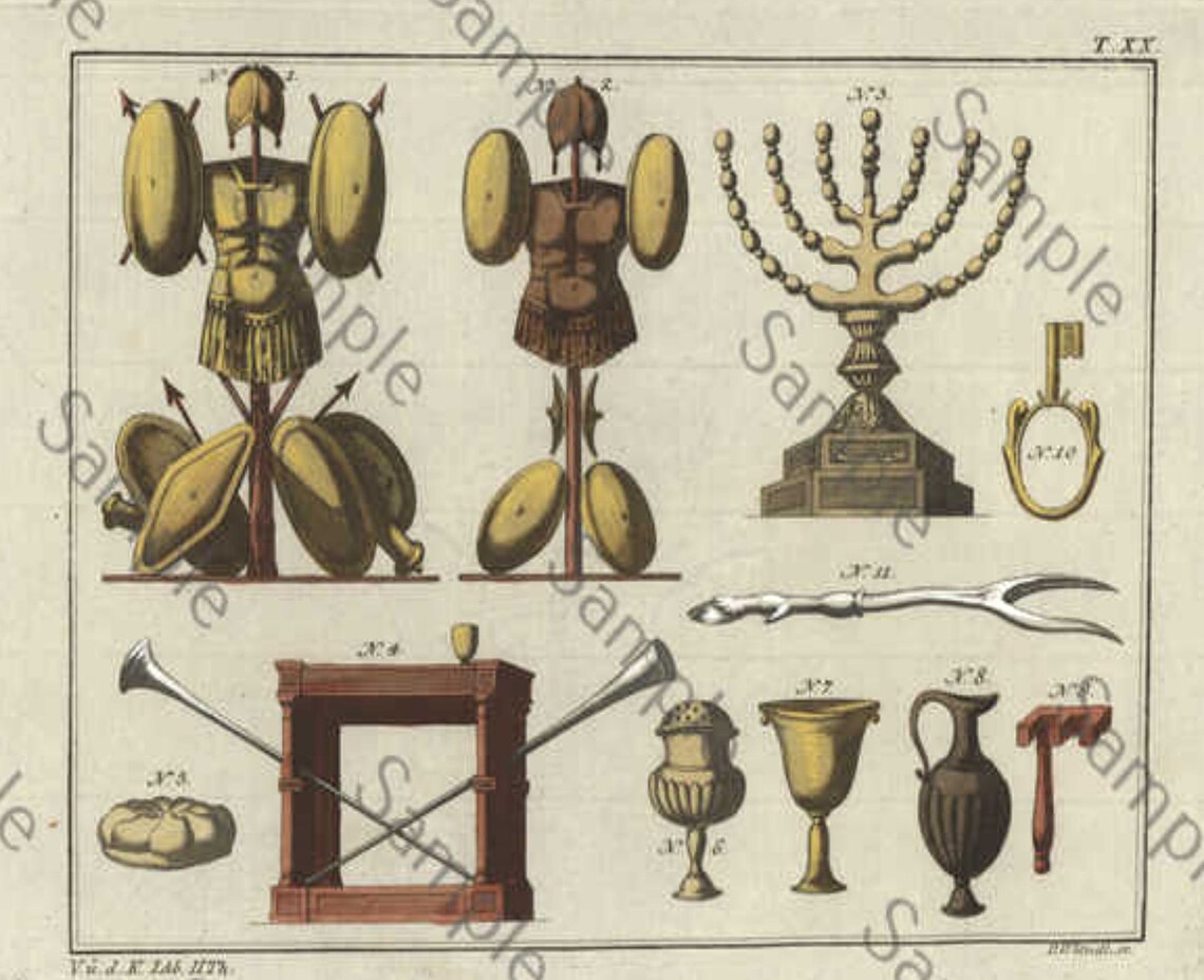 18th Century Antique Original Architecture Hand Colored Engraving Circa ...