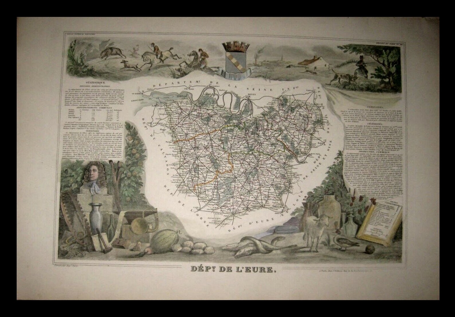 Original Hand color France colonies map circa 1852 large map | Etsy