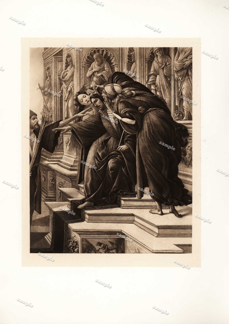 Sandro Botticelli LA Calomnie Grabado original de más de 130 años de ...