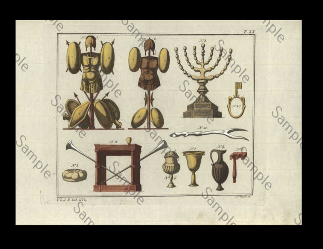 18th Century Antique Original Architecture Hand Colored Engraving Circa ...