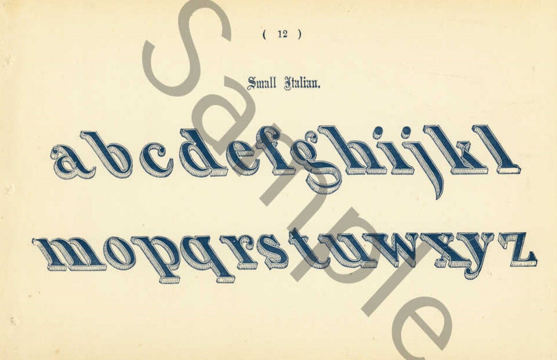 Antique Original Fonts Alphabet Color Lithograph Print Circa - Etsy