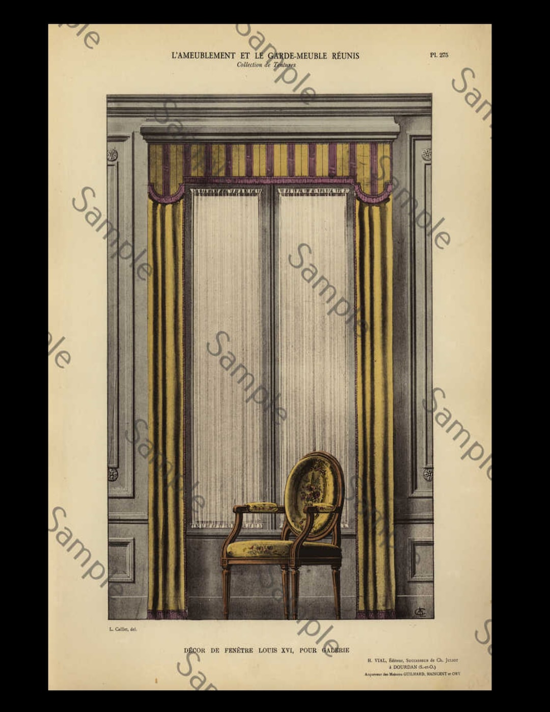 RARE Chromolithograph After Original Drawing by Foussier, Printed by ...