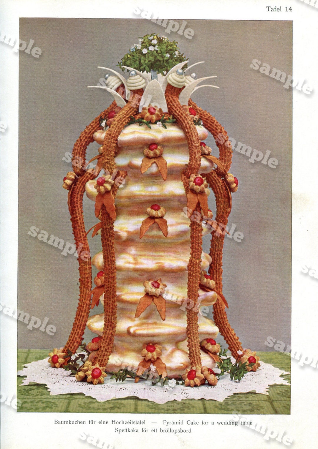 Original Print of Pyramid Wedding Cake Antique Print - Etsy