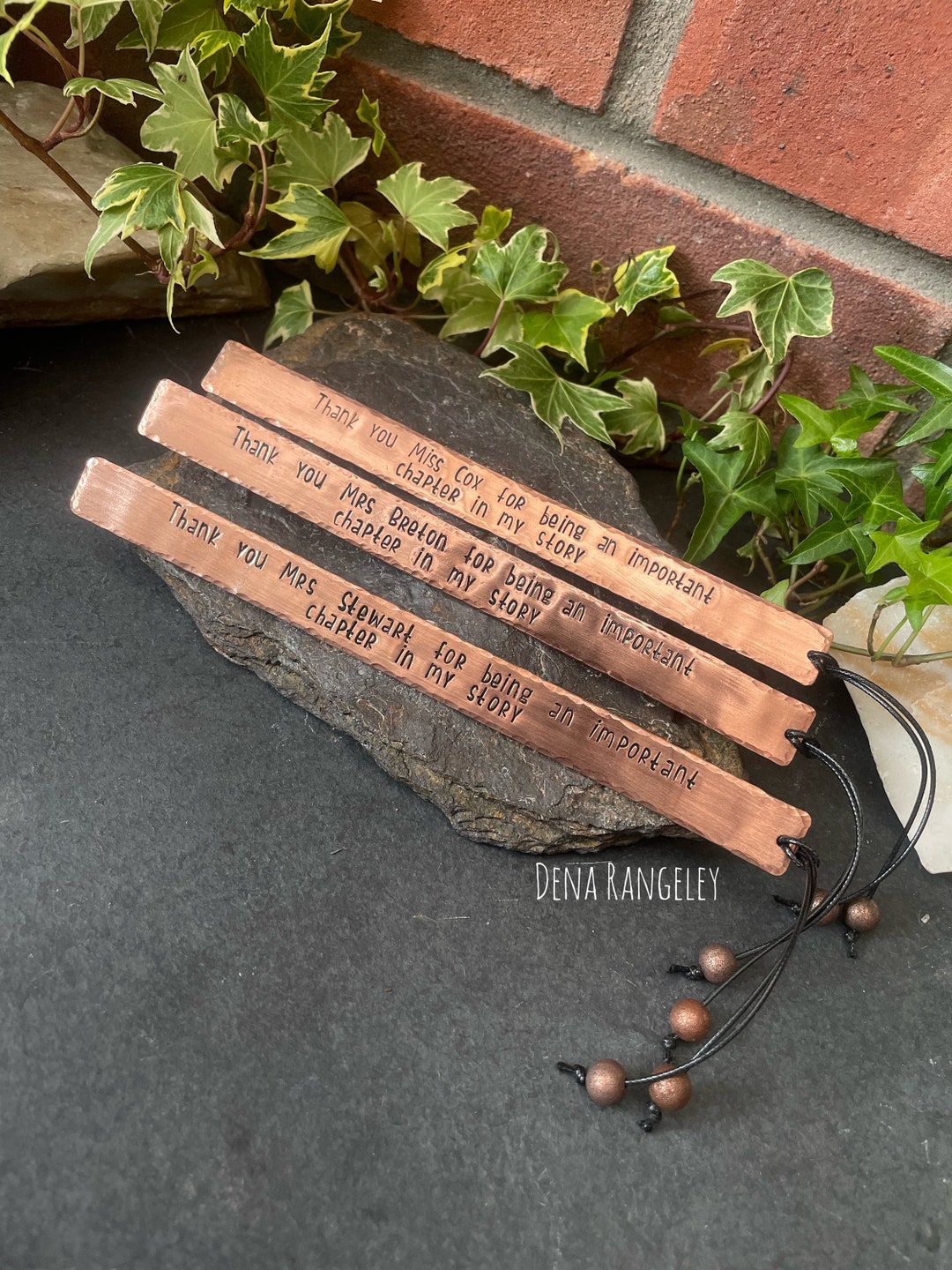Copper Bookmarks. Stamped Bookmark. Thank You Gift. Teachers Gift ...