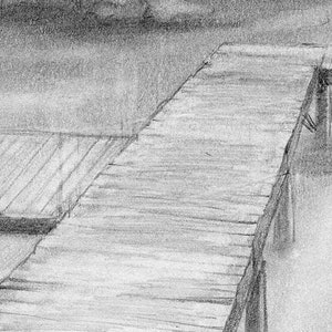 Cattails and Waterways - Pencil Drawing Print - Etsy