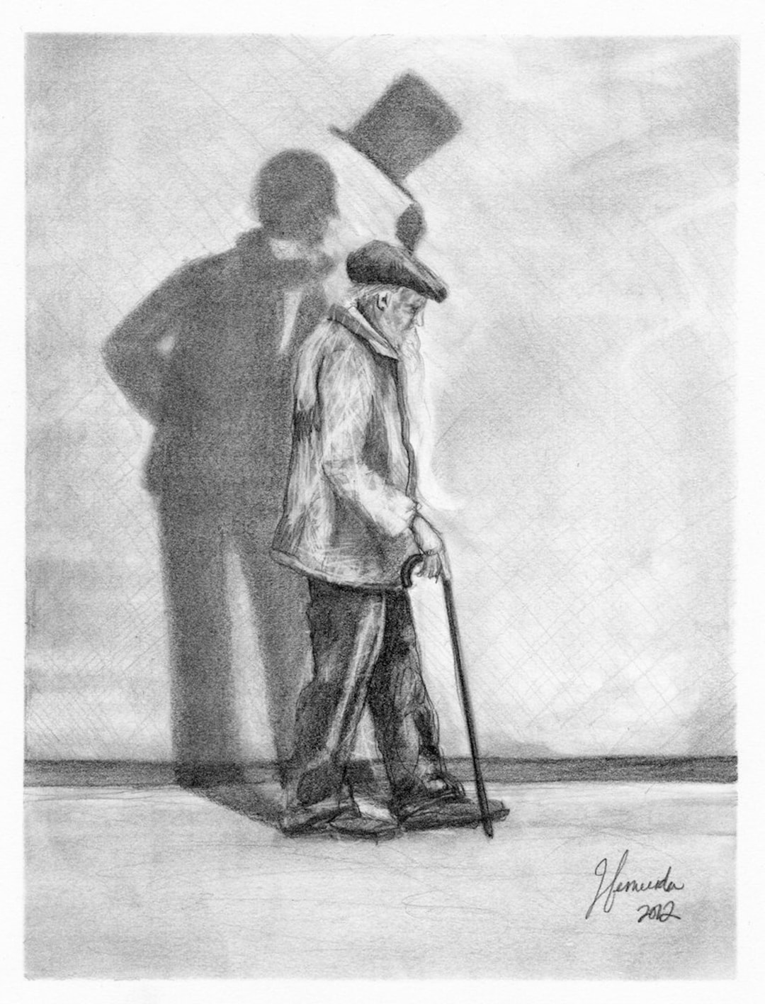 Pencil Drawing Print - Shadows and Sunshine Day 363 - Etsy