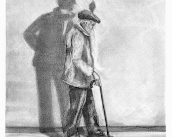 Pencil Drawing Print She's Walking on Sunshine Day 182 | Etsy