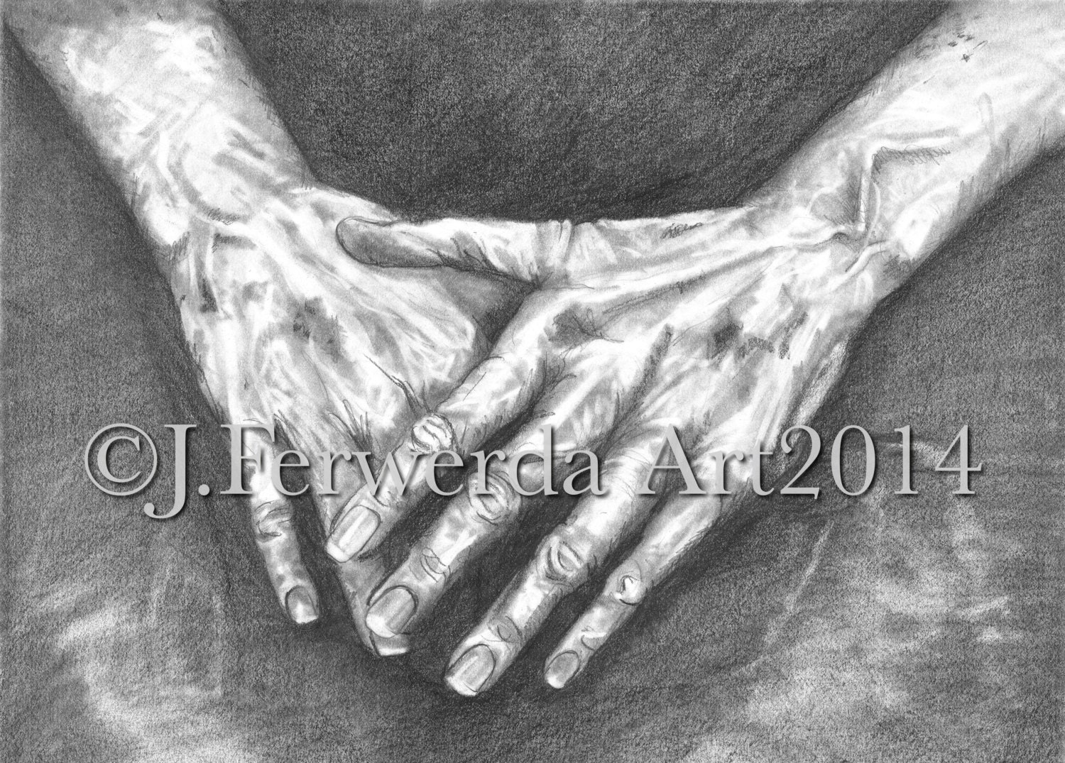 Pencil Drawing Print - These Hands - Day 124 - Etsy
