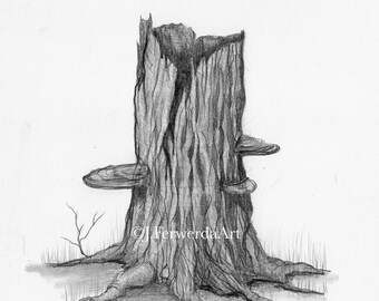 Through the Trees Pencil Drawing Print | Etsy