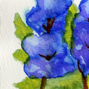 Blue on A Stem - Ink on Paper Print - Etsy