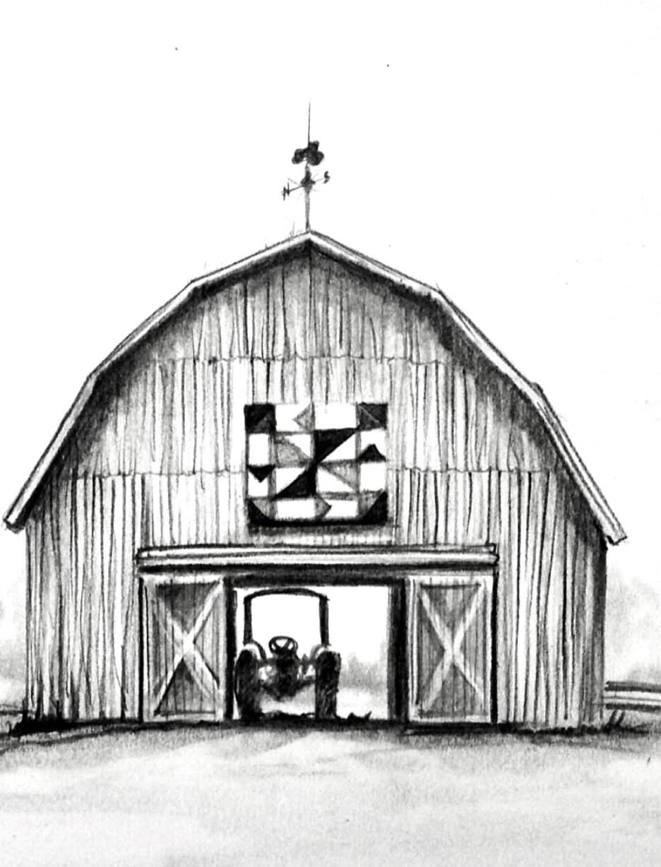 Pencil Drawing Print - Heritage Barn - Etsy