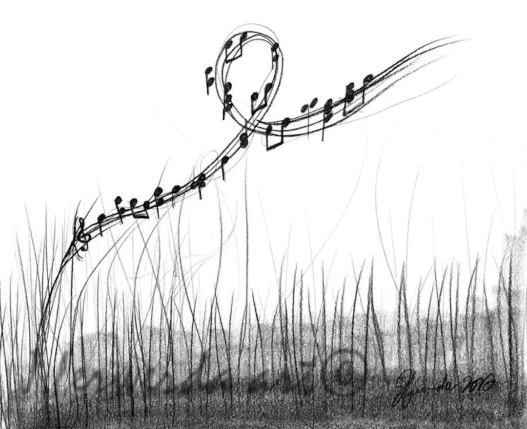 Pencil Drawing Print - How Sweet the Sound - Day 305 - Etsy