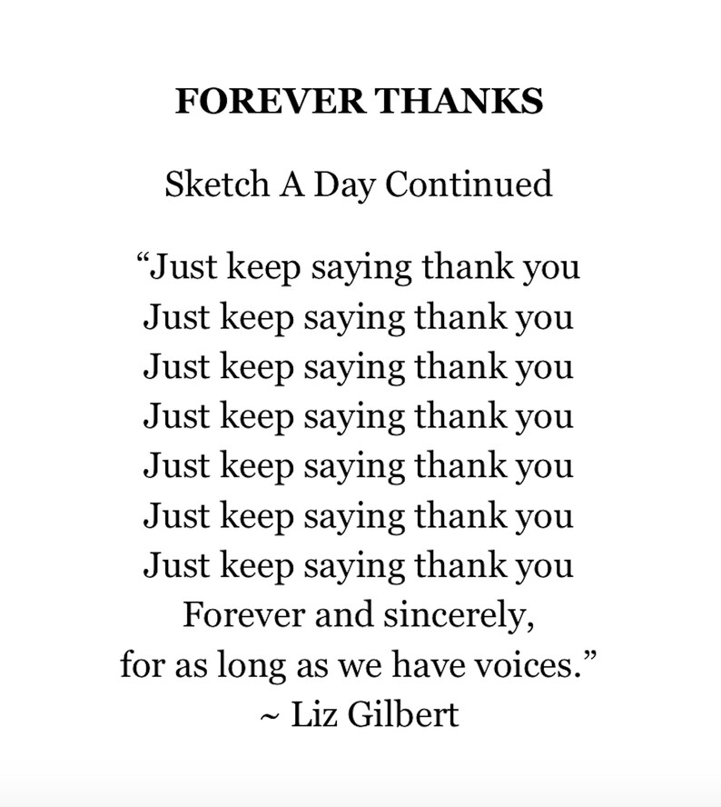 Forever Thanks - Pencil Drawing Print - Etsy