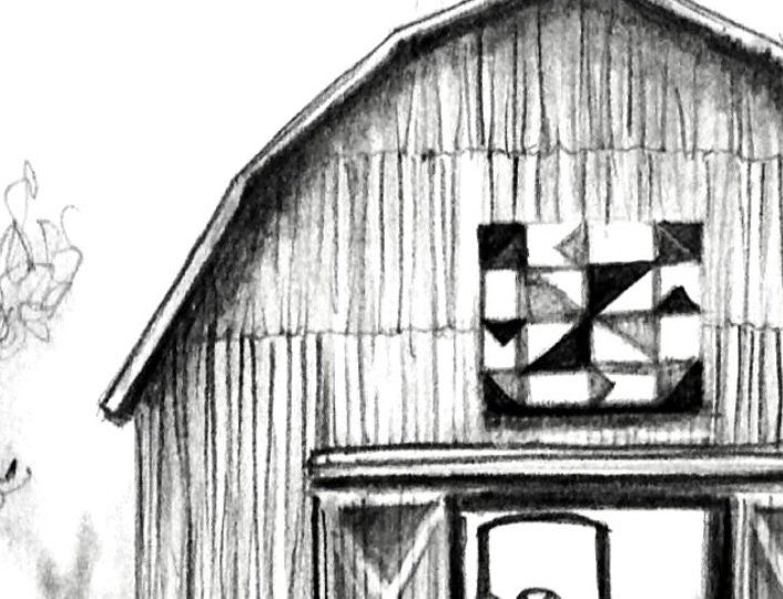 Pencil Drawing Print - Heritage Barn - Etsy