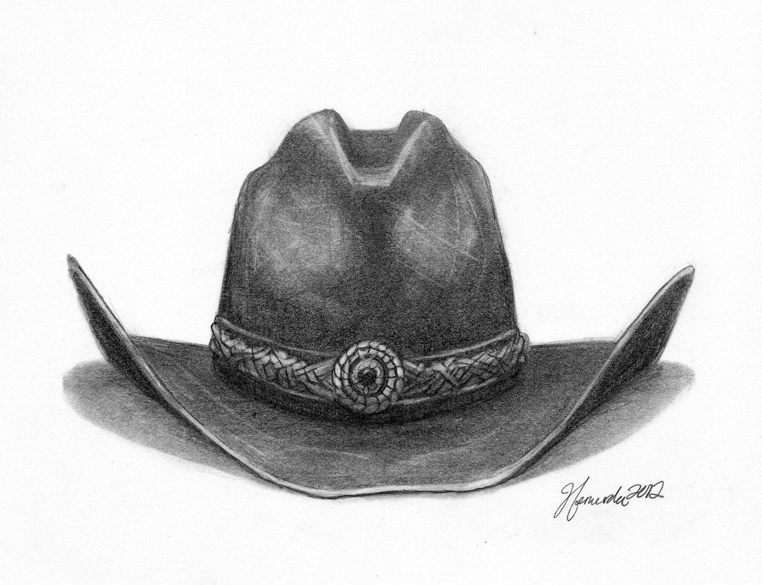 Cowboy Hat Side View Drawing