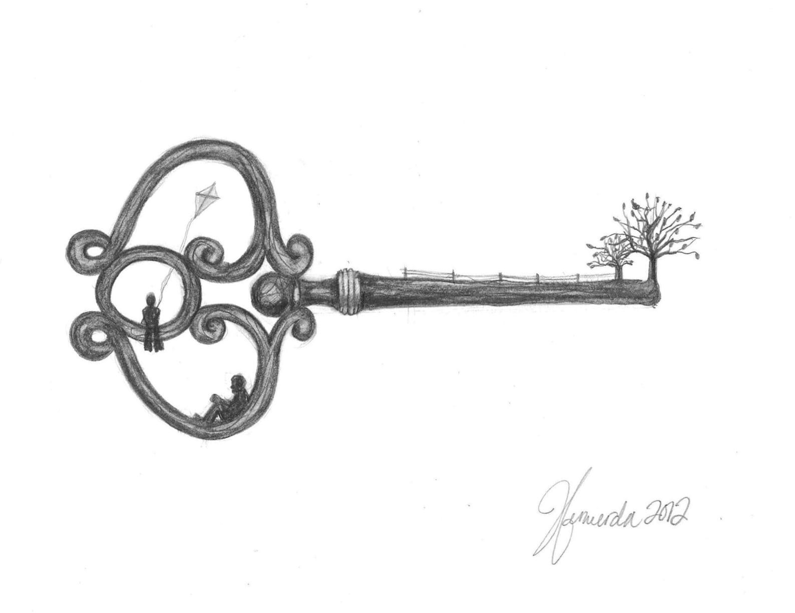 Pencil Drawing Print - Life's Key Day 358 - Etsy