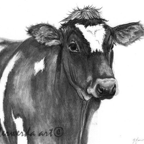 Pencil Drawing Print Farm Field - Etsy