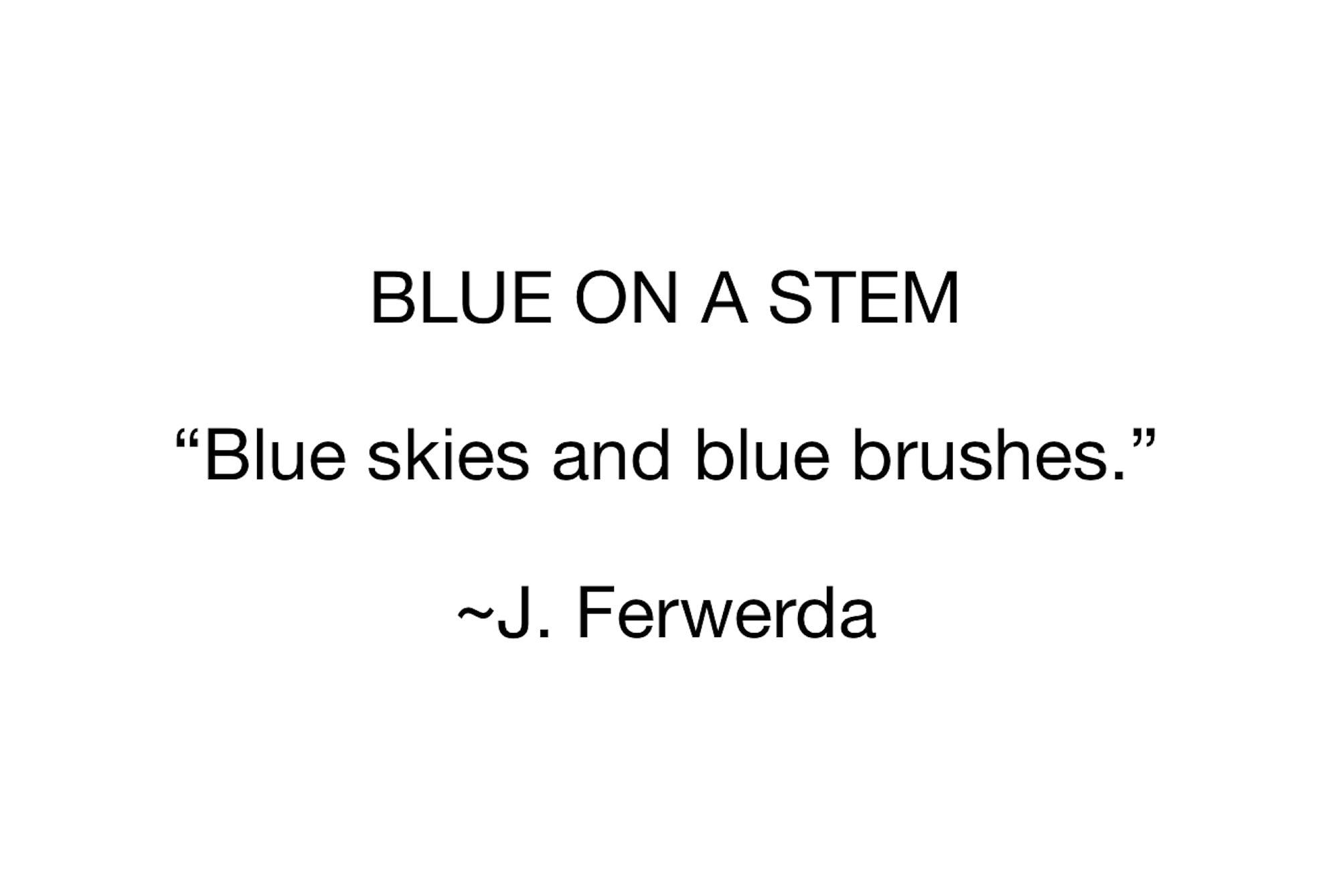 Blue on A Stem Ink on Paper Print - Etsy