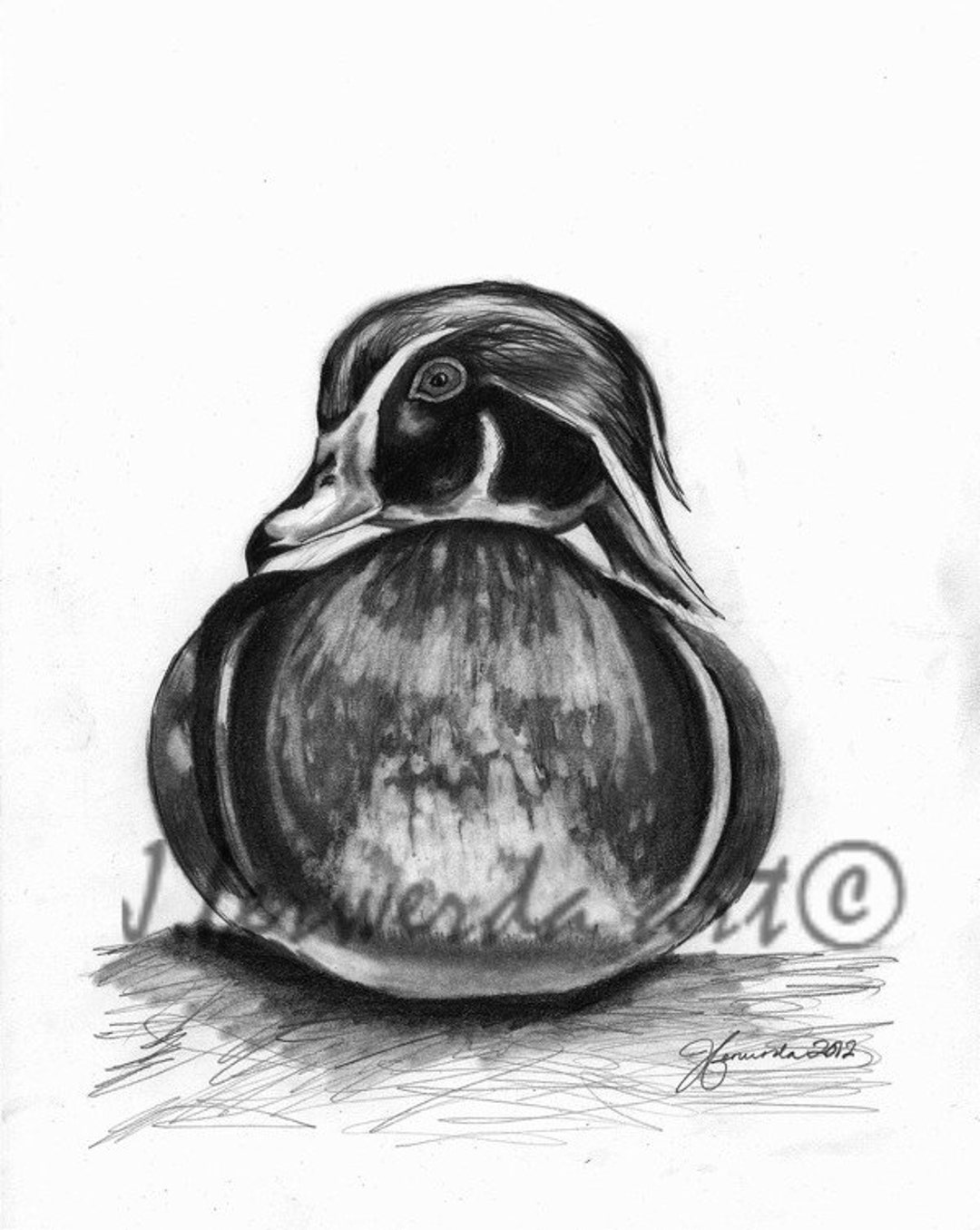 Pencil Drawing Prinit - Calm on the Surface - 125 - Etsy