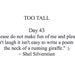 Pencil Drawing Print - Too Tall Day 43 - Etsy