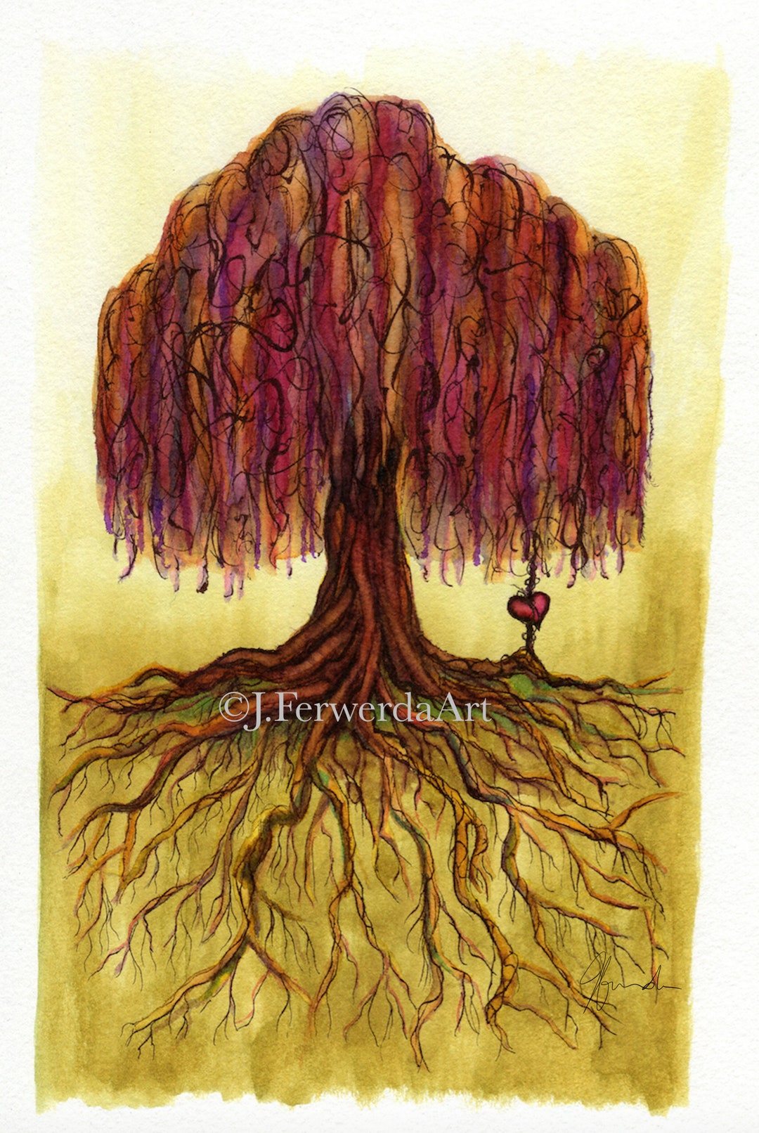 A Tender Heart - Ink on Paper Print - Etsy