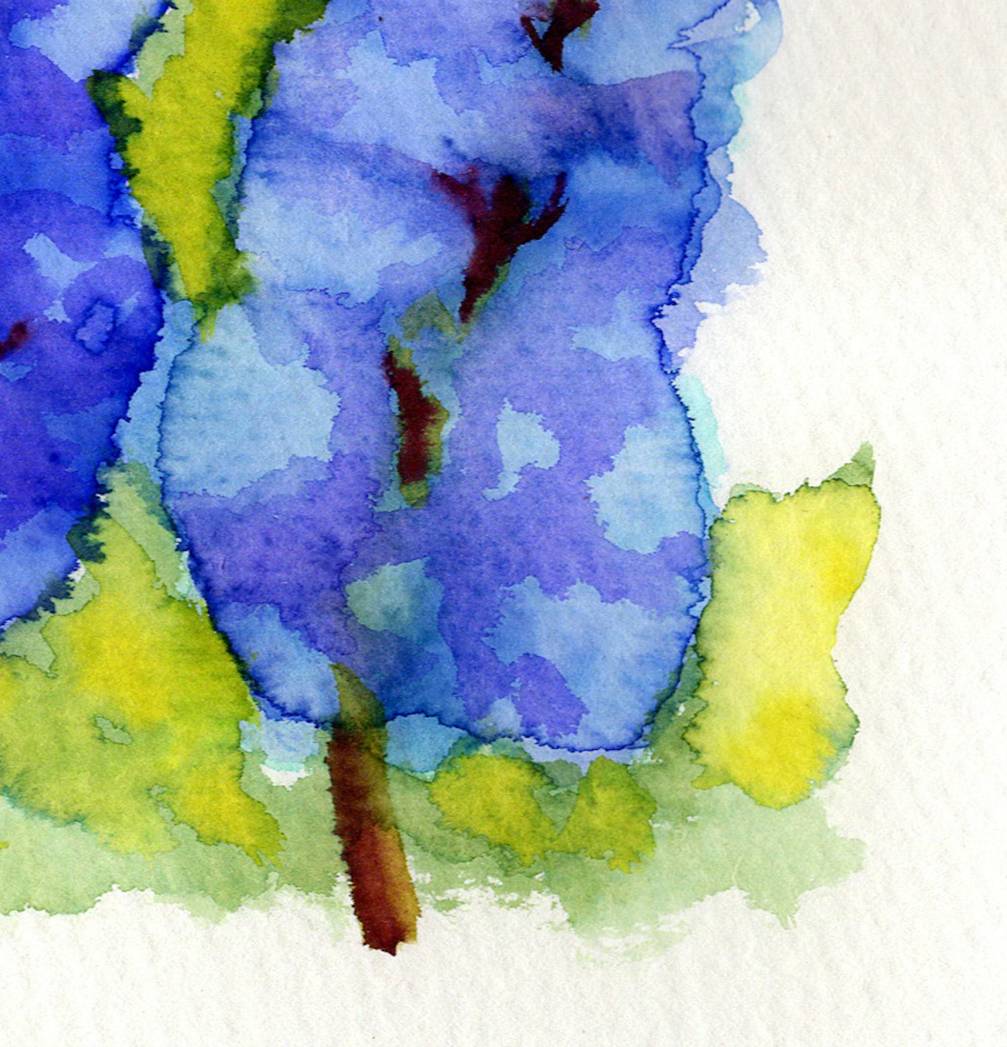 Blue on A Stem Ink on Paper Print - Etsy
