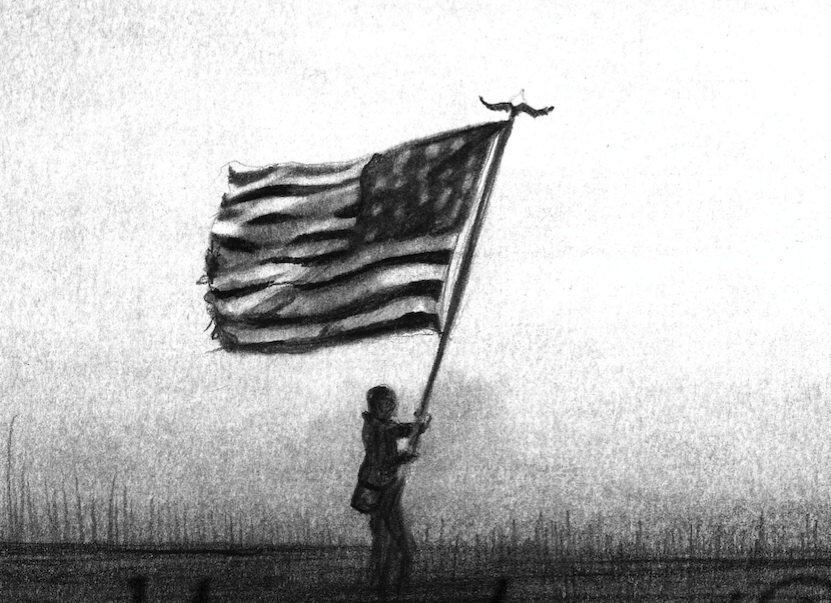 Pencil Drawing Print - Old Glory - Day 293 - Etsy