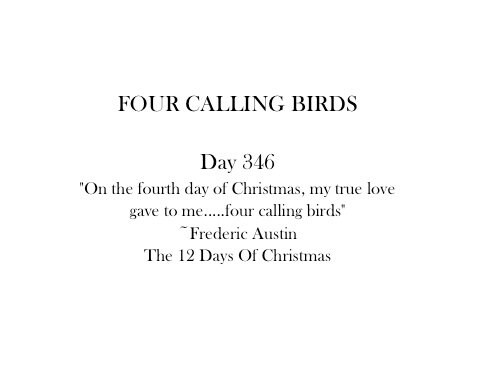 Pencil Drawing Print - Four Calling Birds - Day 346 - Etsy