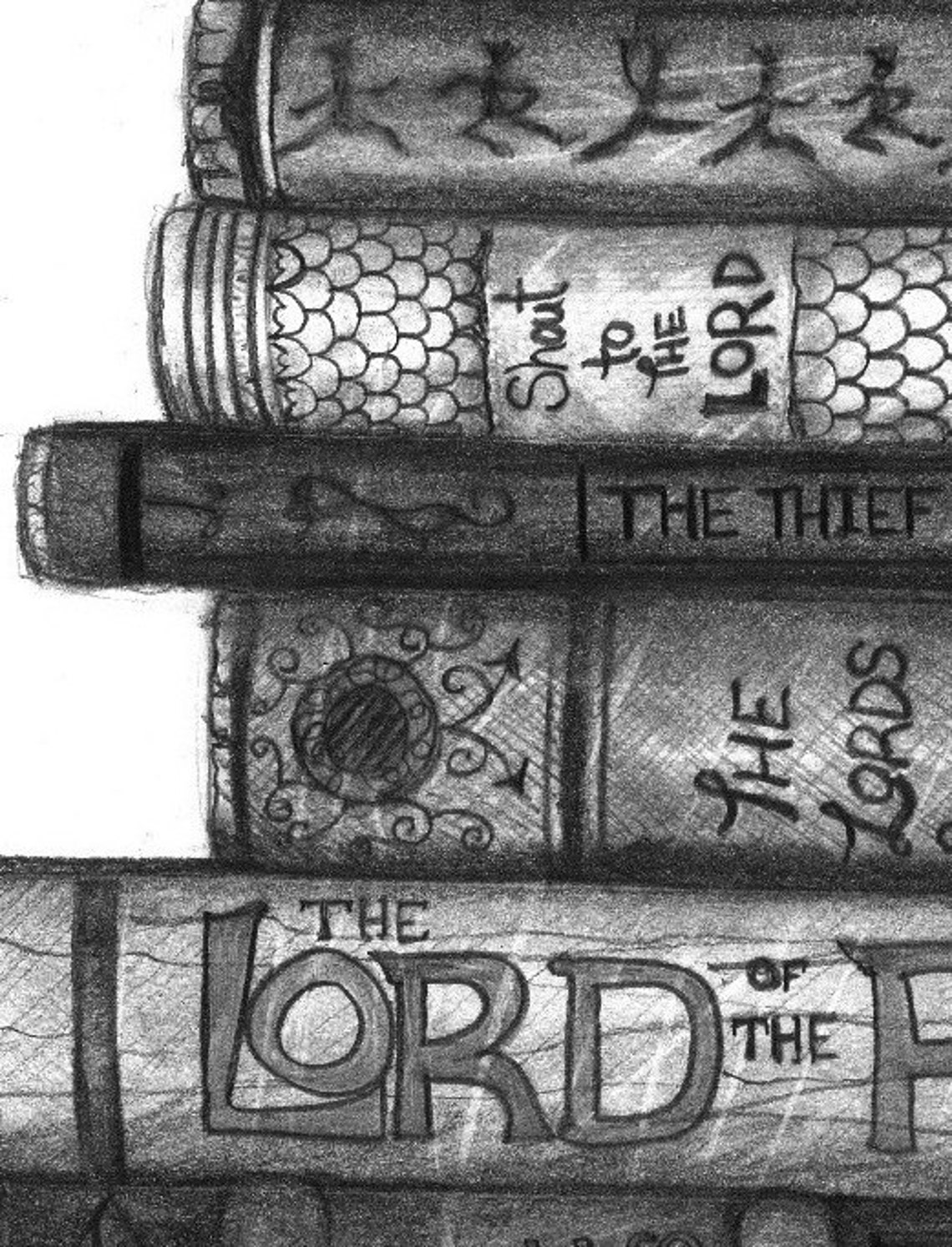 Pencil Drawing Print Ten Lord's Leaping Day 352 - Etsy