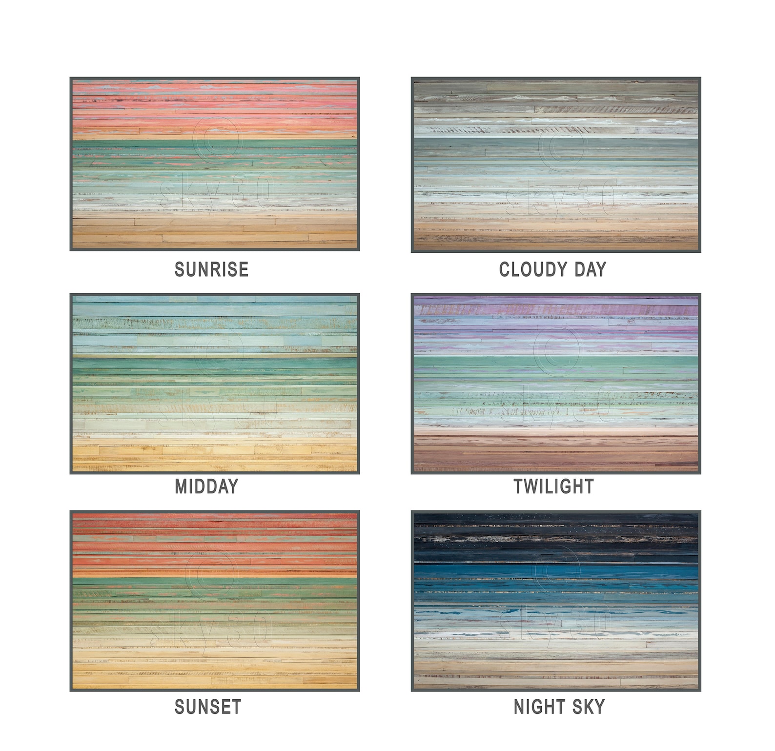 Coastal Framed Wood Art Horizon Print- Modern Beach Decor, Linear ...