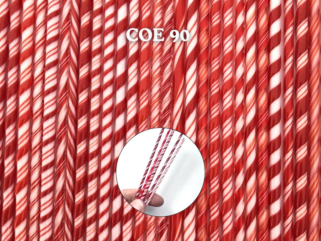 Bullseye Glass COE 90 - Fusible Twistie Canes - FIVE 10 Inch - Red ...