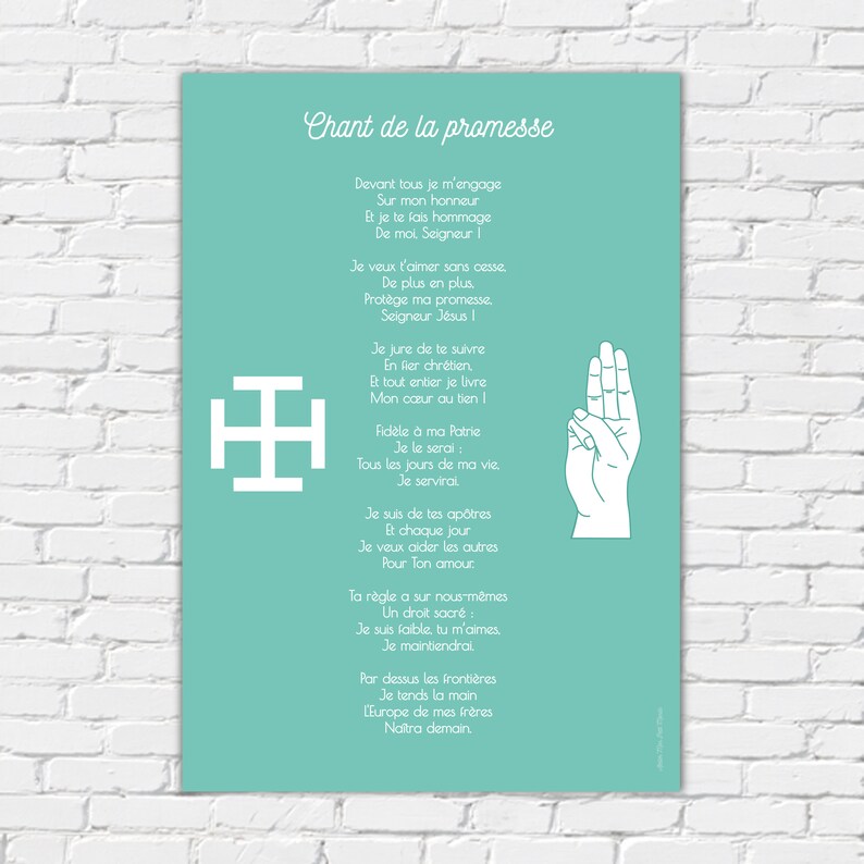 Toile Prière Scoute ou Promesse Scoute - Etsy France