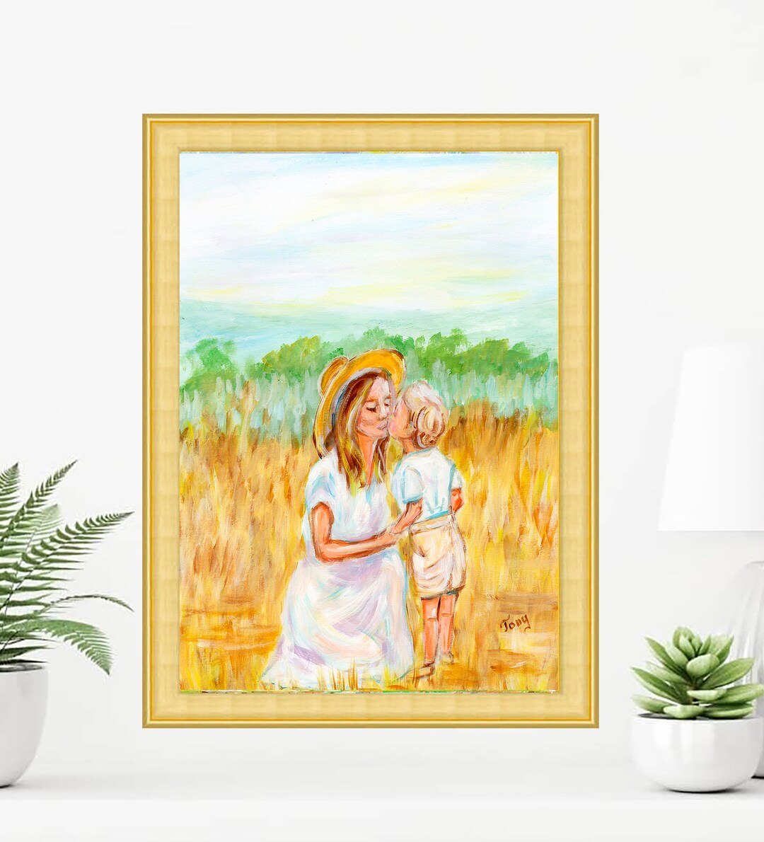Mother and Son Acrylic Painting Family Print Original Art Parenthood ...