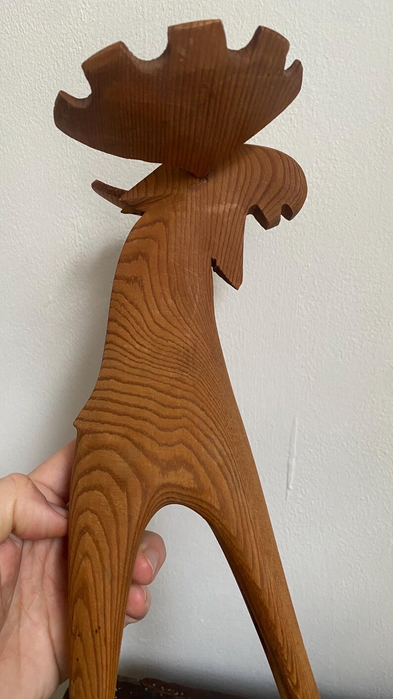 1950s Swedish Wood Carving Moose Elk by Kalle Berglund Retro Antique ...
