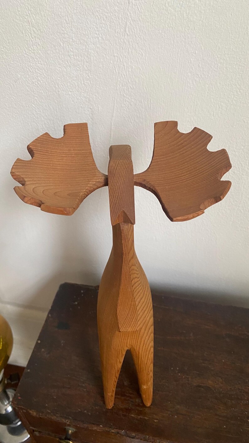 1950s Swedish Wood Carving Moose Elk by Kalle Berglund Retro Antique ...