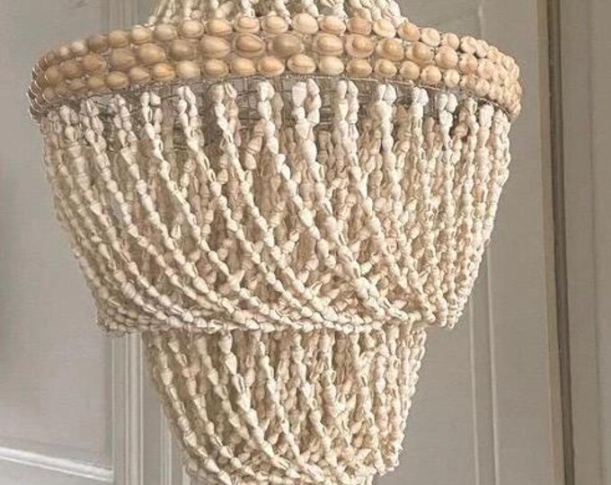 Vintage 1970s Sea Shell Chandelier Shells Boho Lamp Pendant Retro ...