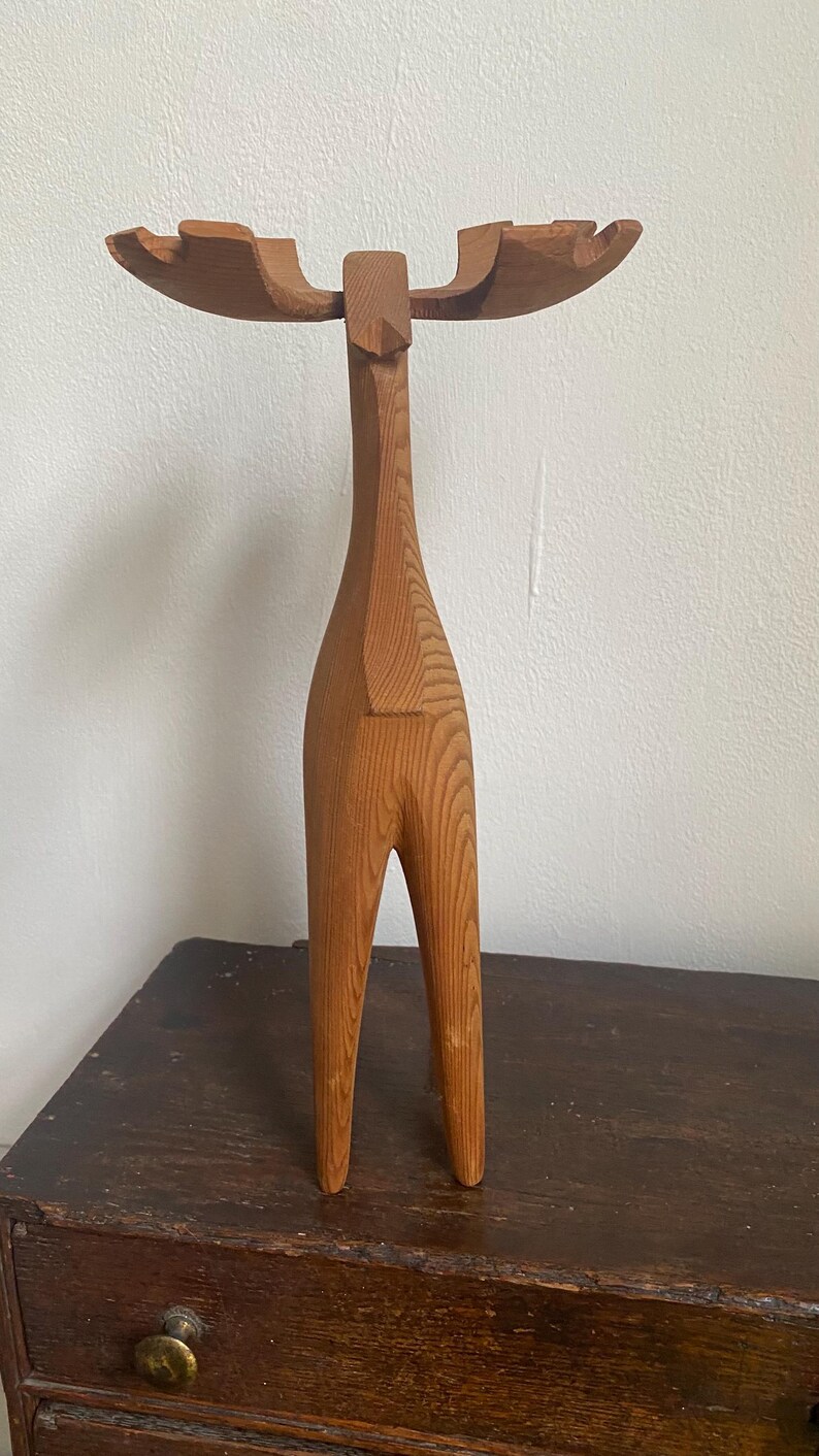 1950s Swedish Wood Carving Moose Elk by Kalle Berglund Retro Antique ...