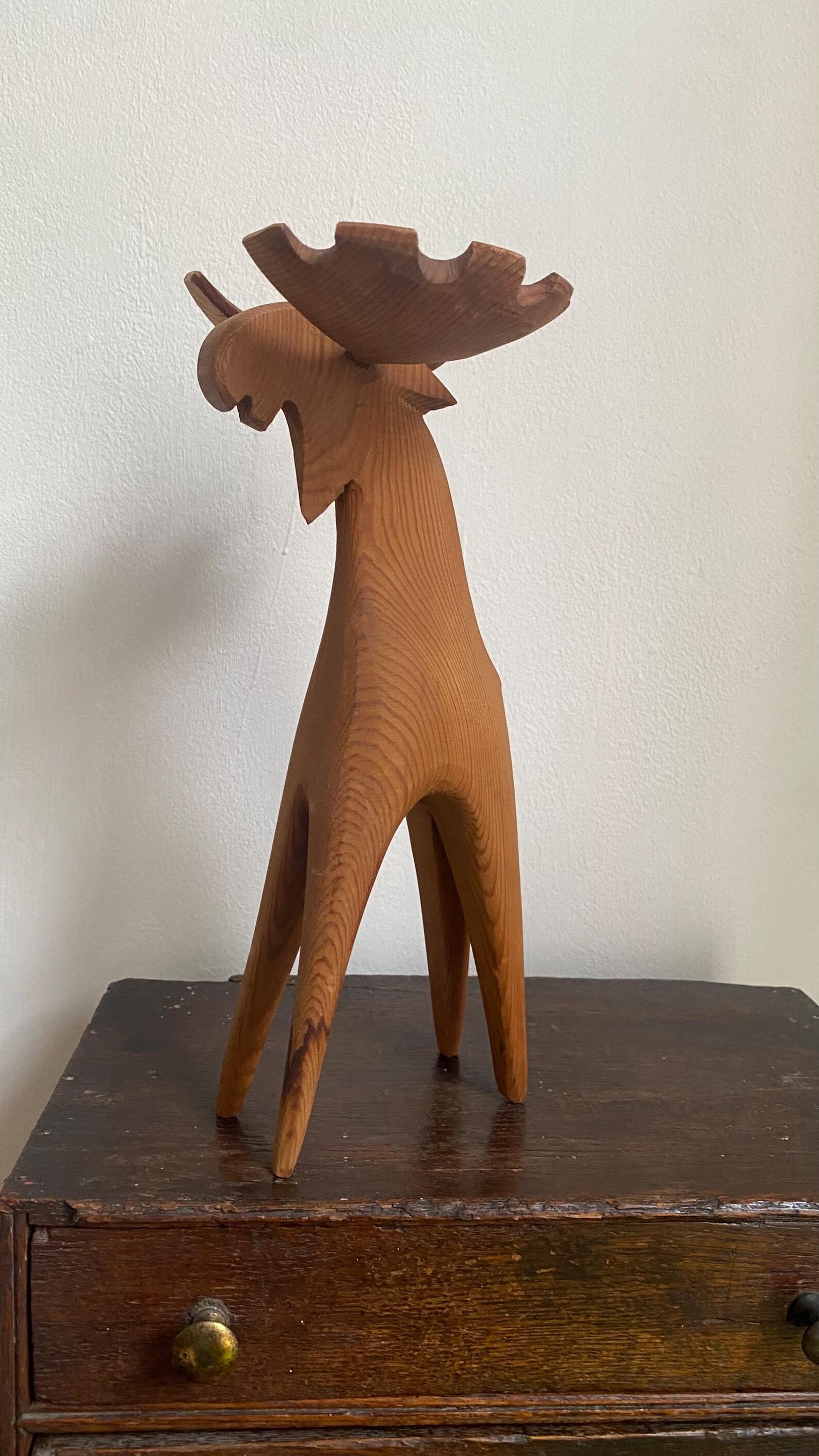 1950s Swedish Wood Carving Moose Elk by Kalle Berglund Retro Antique ...