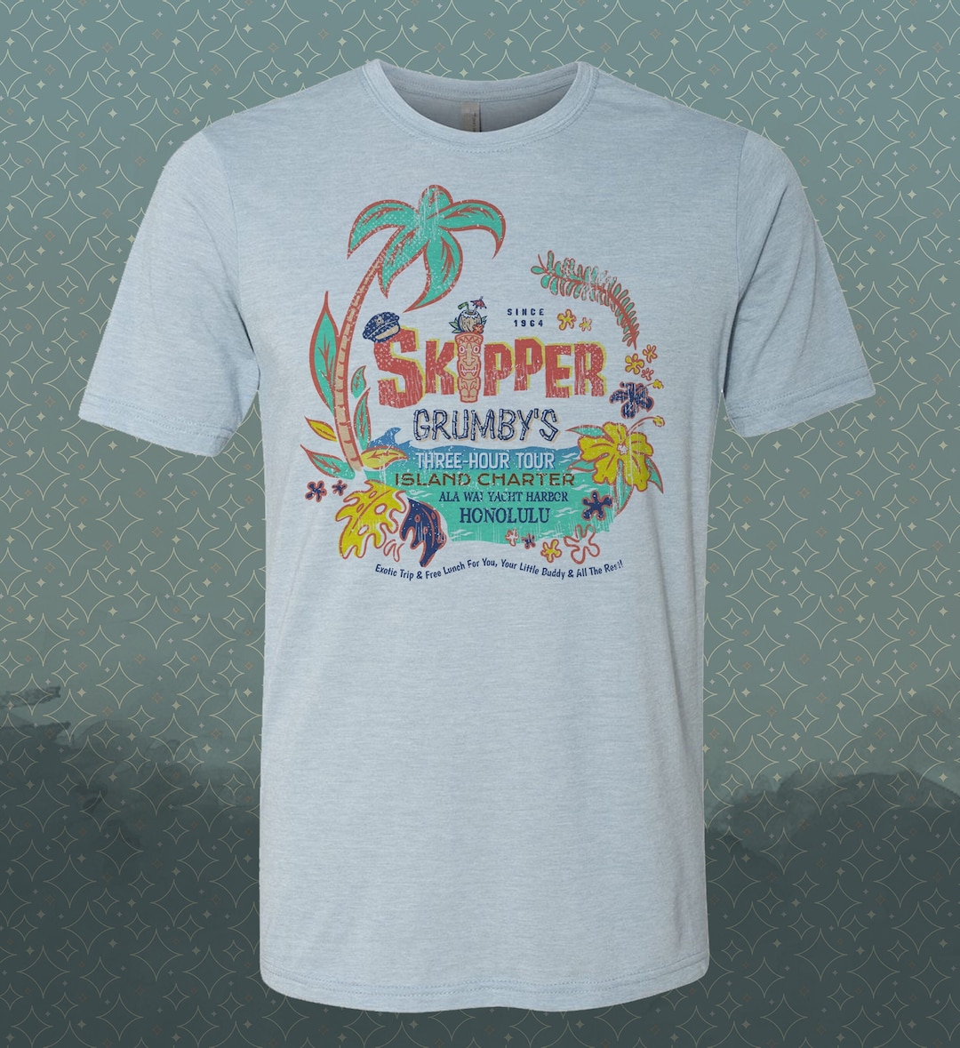 Skipper Grumby's Three Hour Tour - Vintage-style T-shirt Tee Hawaii ...